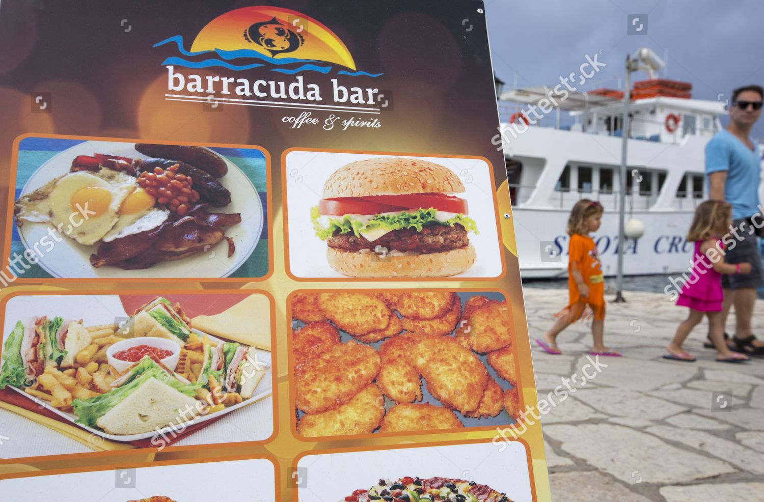 Menu Board Outside Seafront Restaurant Sivota Editorial Stock Photo ...