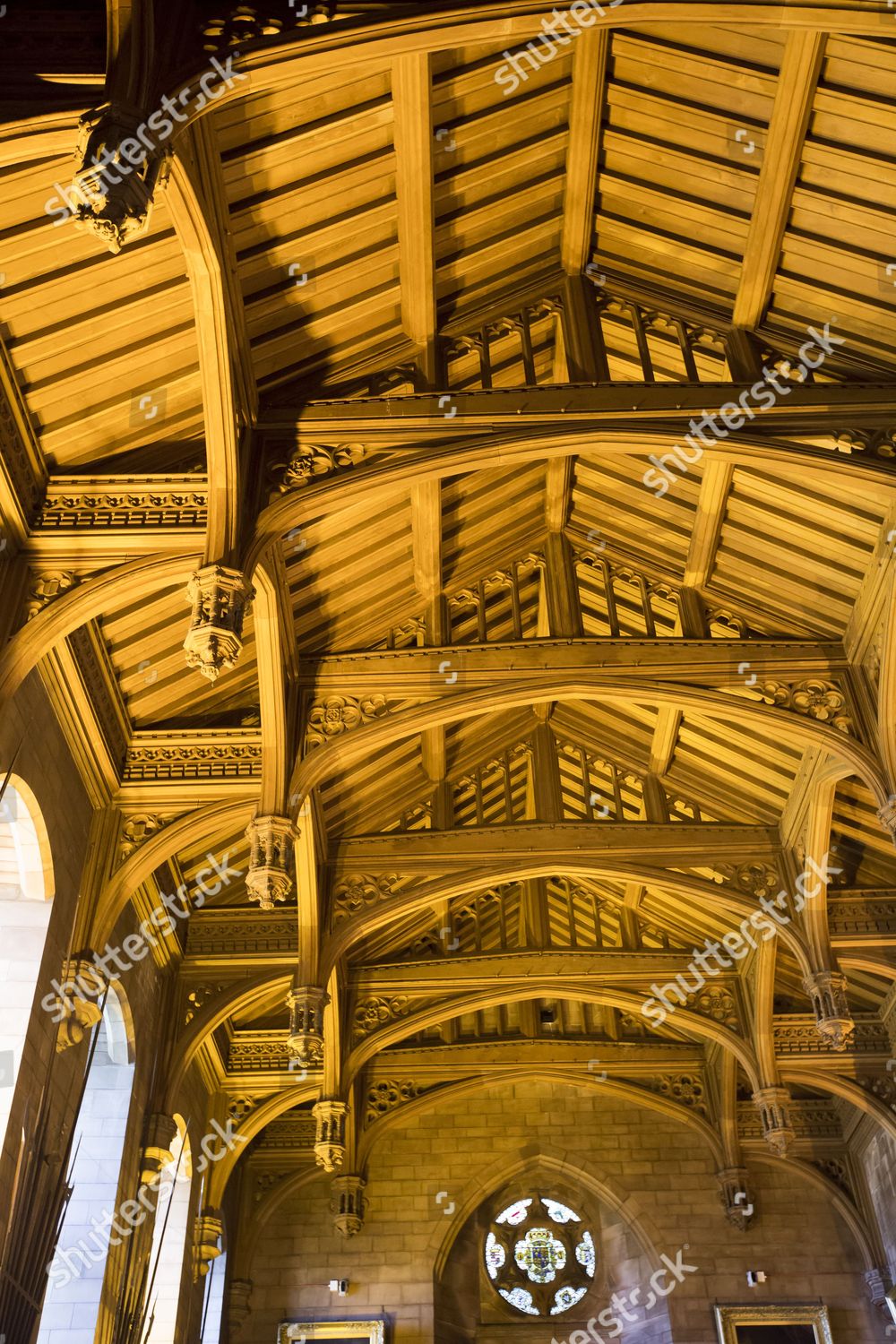 Vaulted Wooden Ceiling Great Hall Bamburgh Editorial Stock Photo ...