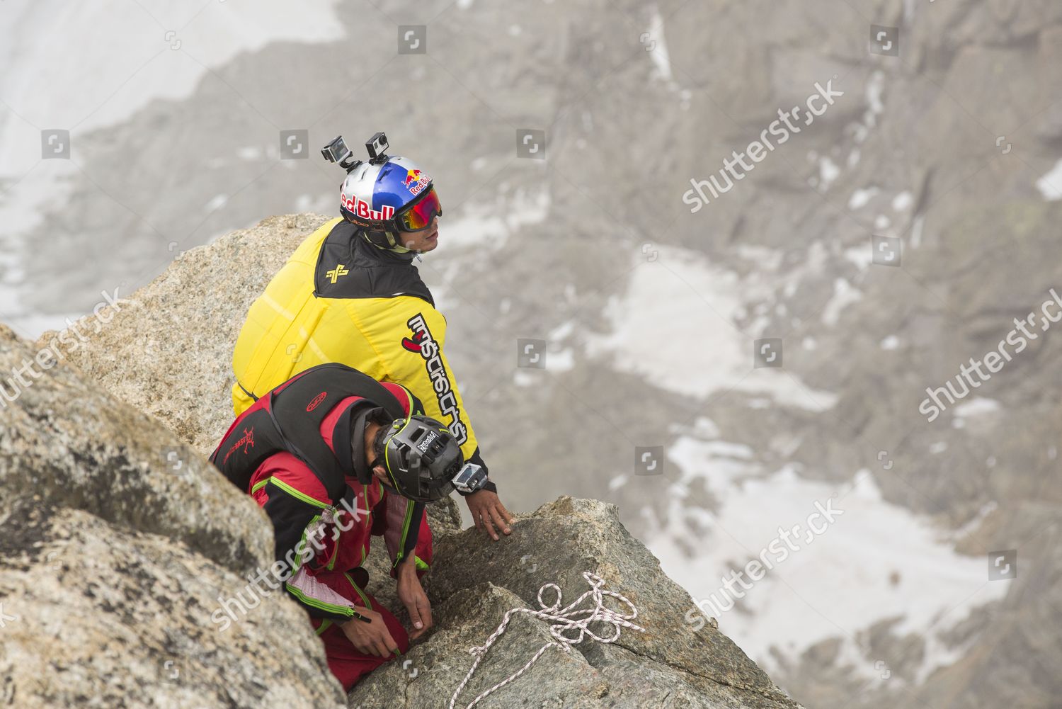 Base Jumpers Wearing Wing Suites Prepare Editorial Stock Photo - Stock ...