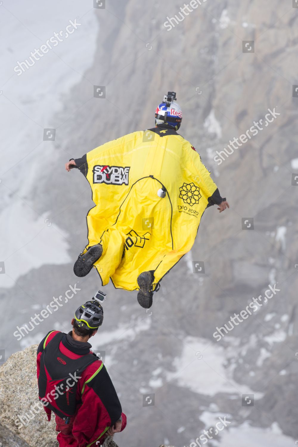 Base Jumpers Wearing Wing Suites Jump Editorial Stock Photo - Stock ...