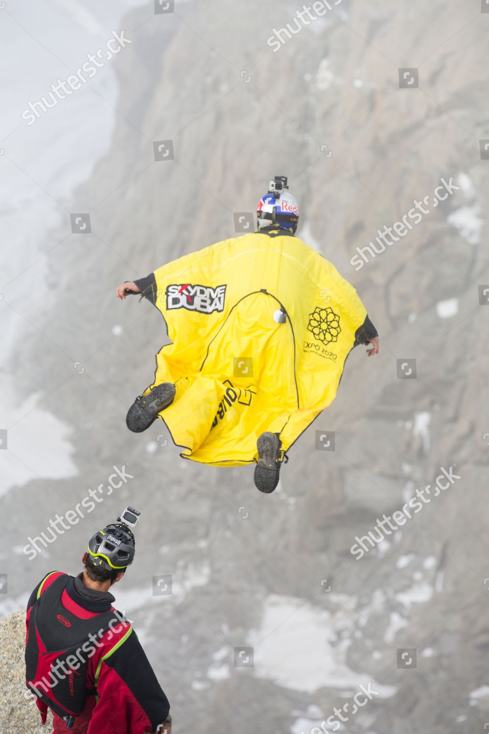 Base Jumpers Wearing Wing Suites Jump Editorial Stock Photo - Stock ...