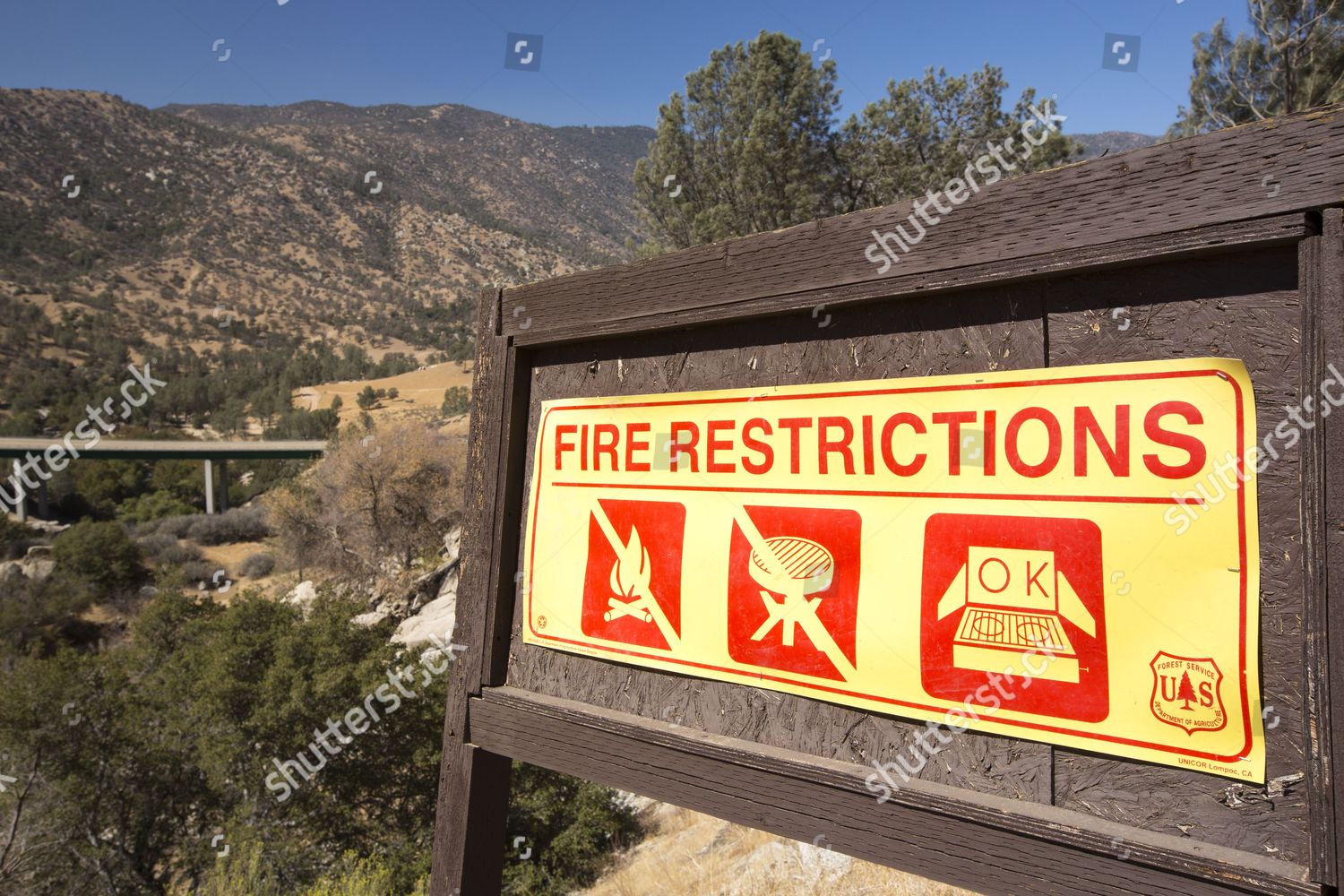 Fire Restrictions Sign By Kern River Editorial Stock Photo - Stock ...