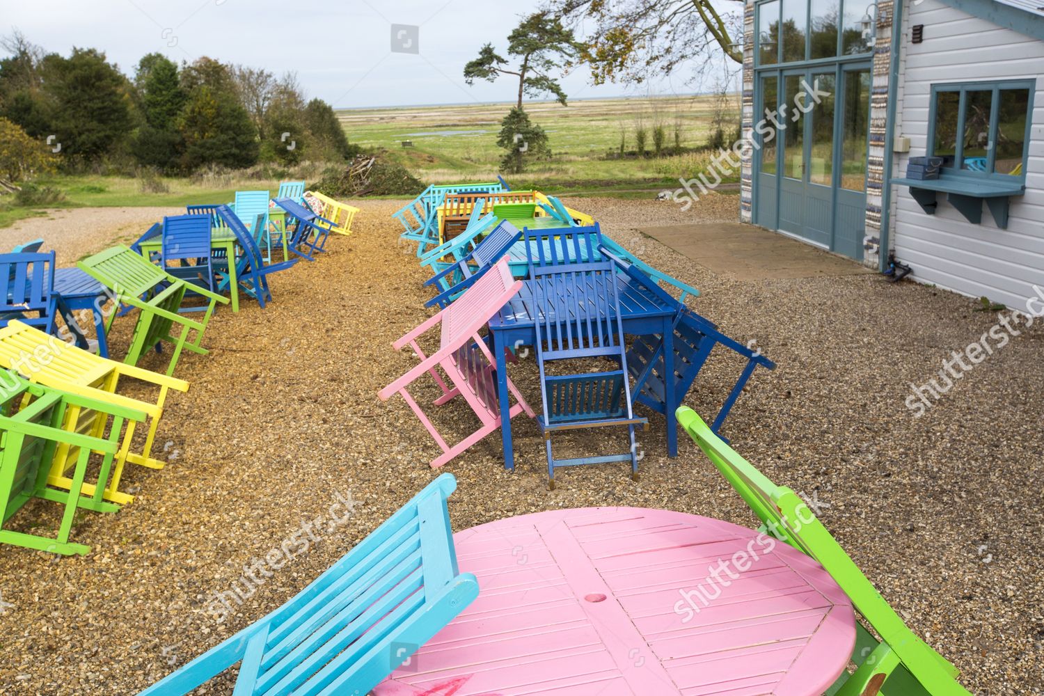 Colourful Tables Chairs Wiveton Hall Cafe Editorial Stock Photo - Stock ...