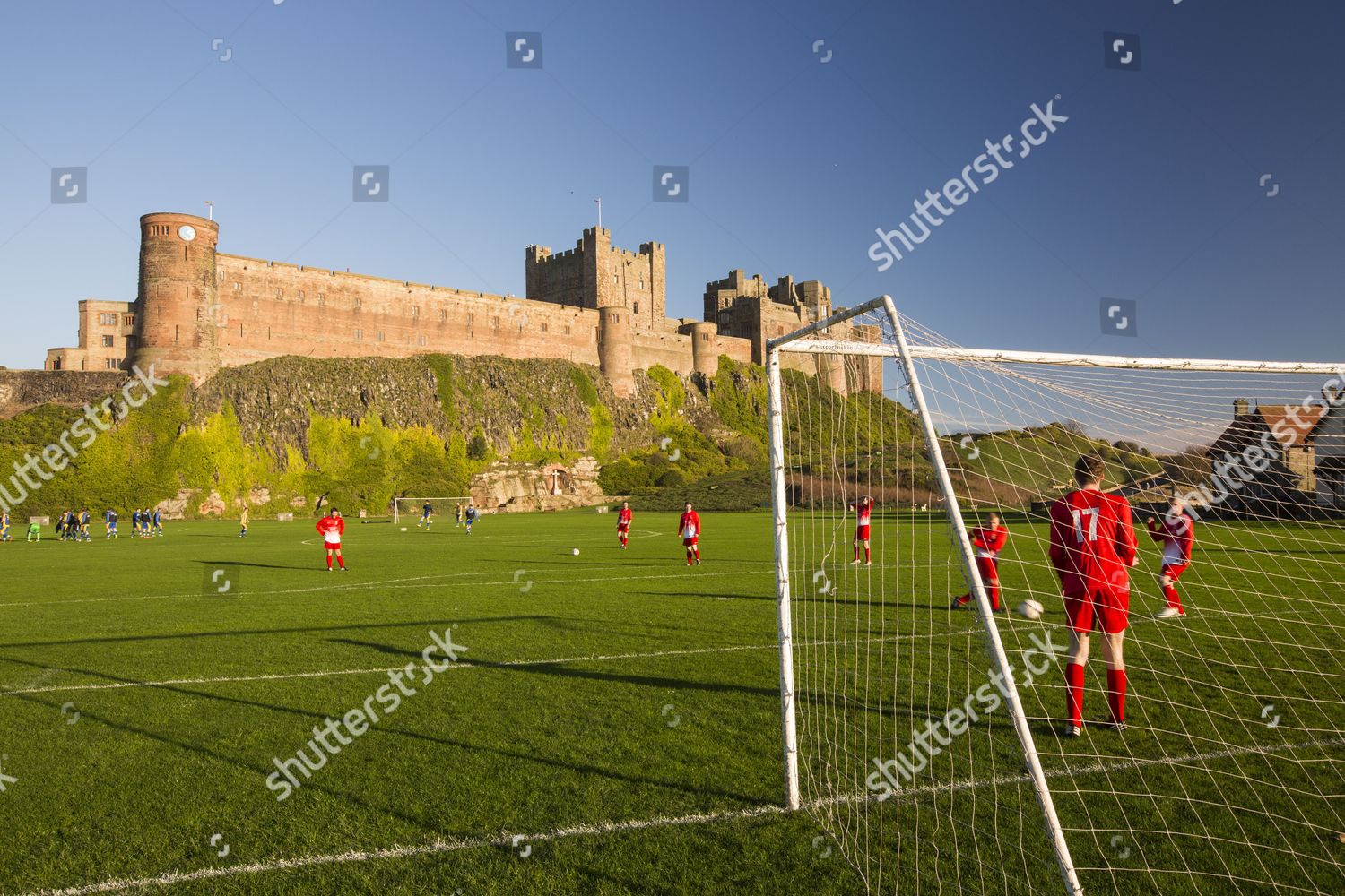 Team Palying Football Infront Bamburgh Castle Editorial Stock Photo ...