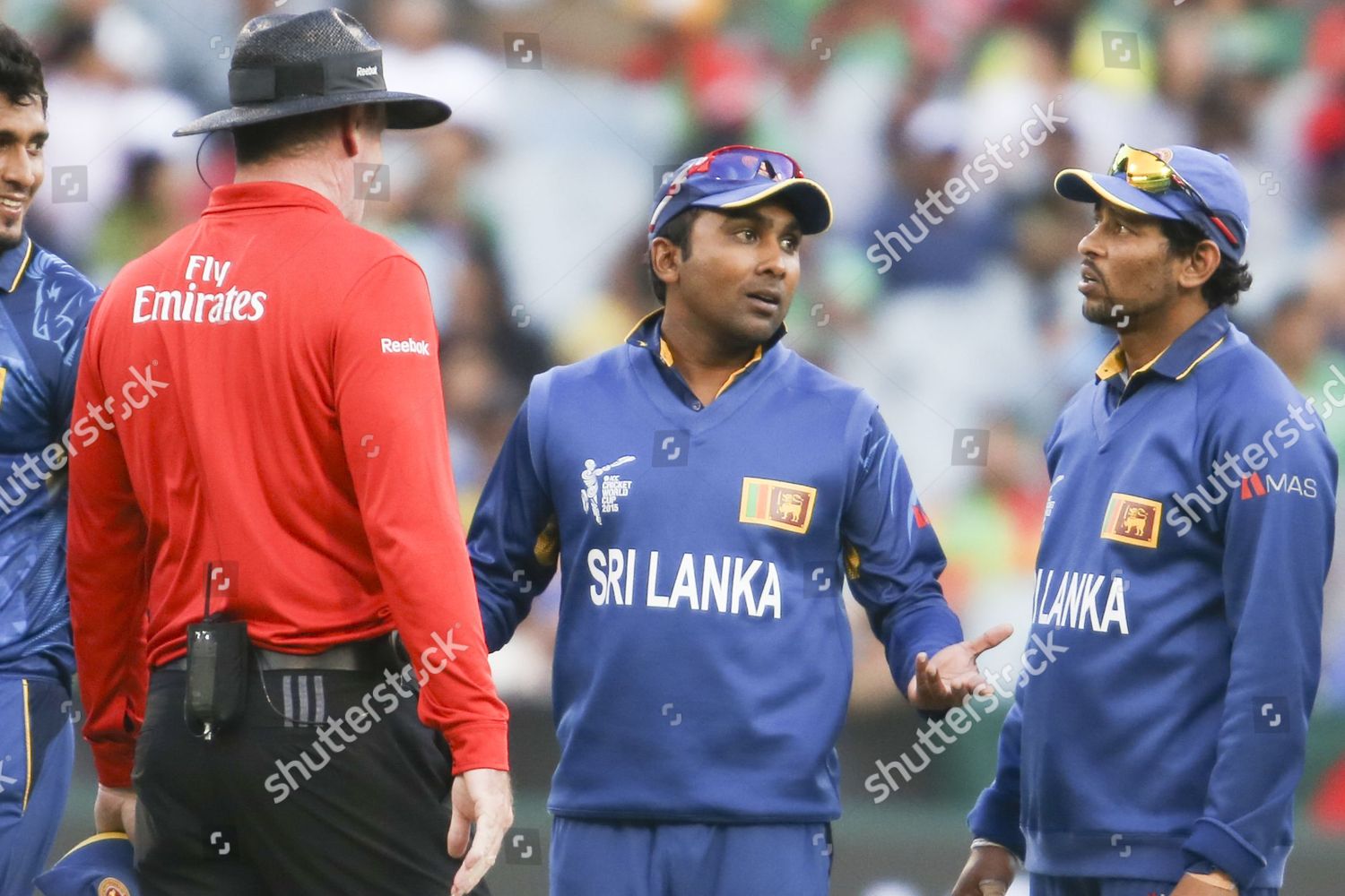 Mahela Jayawardene Argues Umpire Paul Riffle Editorial Stock Photo ...