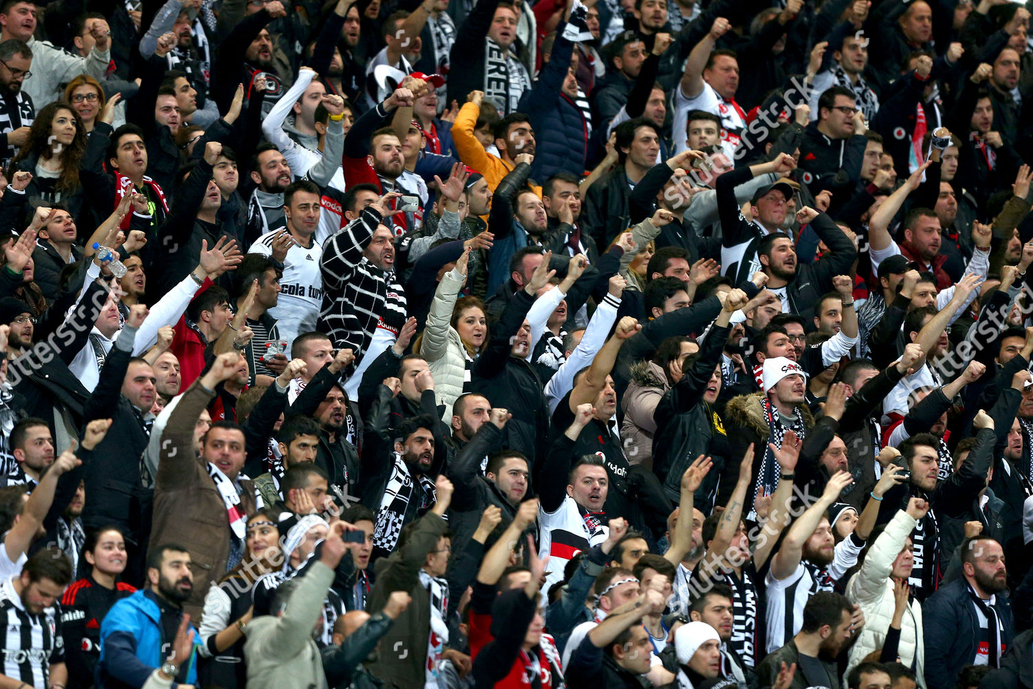 Besiktas Fans Cheer Their Side On Editorial Stock Photo - Stock Image ...