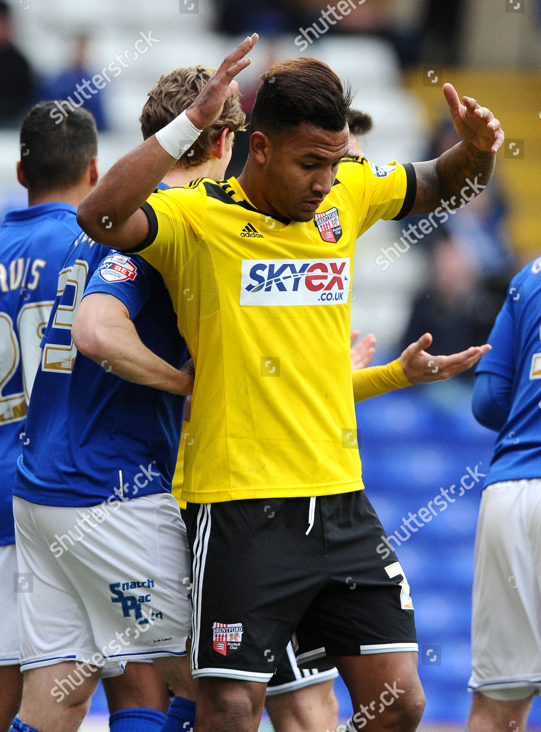 Brentfords Liam Moore Complains Referee Corner Editorial Stock Photo ...