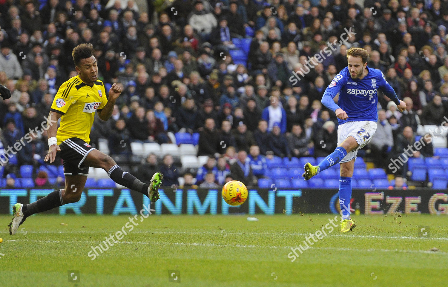 Brentfords Liam Moore Blocks Shot Birmingham Editorial Stock Photo ...