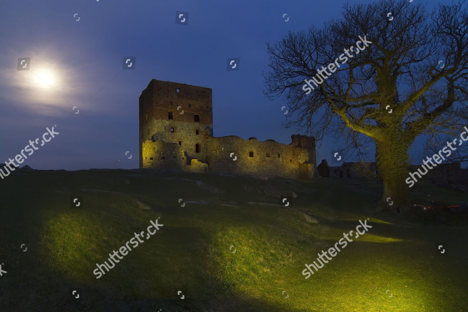 Castle Ruins Hammershus Bornholm Denmark Europe Editorial Stock Photo ...