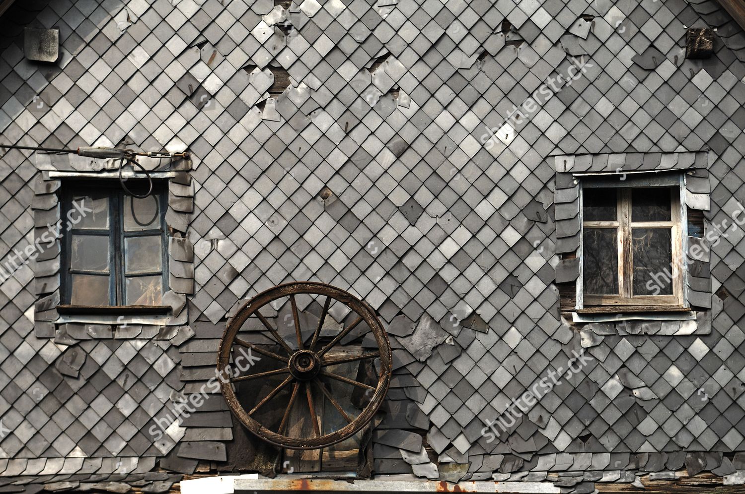 Old Slate Gable Detail O Farmhouse Editorial Stock Photo - Stock Image ...