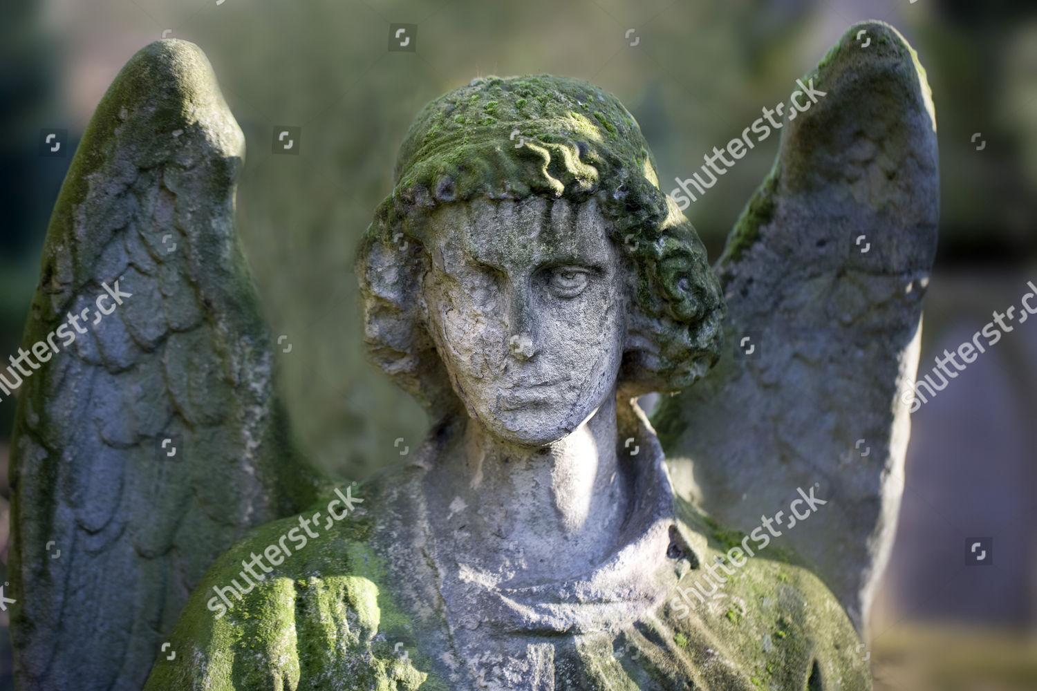 Weathered Angel Statue On Grave Melatenfriedhof Editorial Stock Photo ...