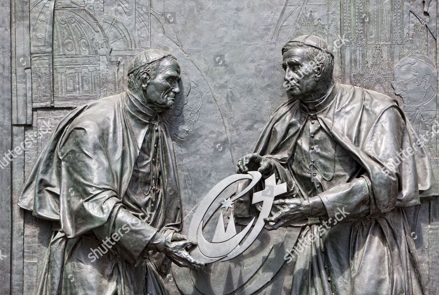 Panel On Cologne Cathedral Popes Visit Editorial Stock Photo - Stock ...
