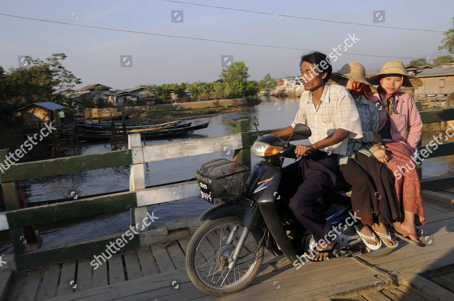Intha Motorcyclist Two Women Riding Pillion Editorial Stock Photo ...
