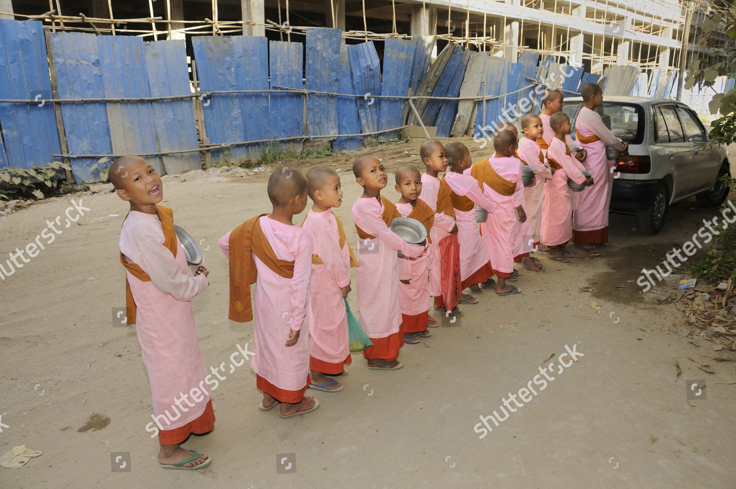 Young Girls Buddhist Child Nuns During Editorial Stock Photo - Stock ...
