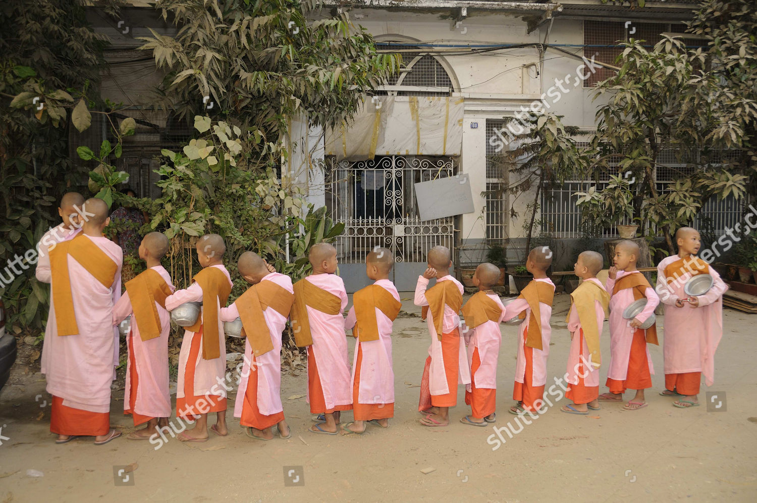 Young Girls Buddhist Child Nuns During Editorial Stock Photo - Stock ...