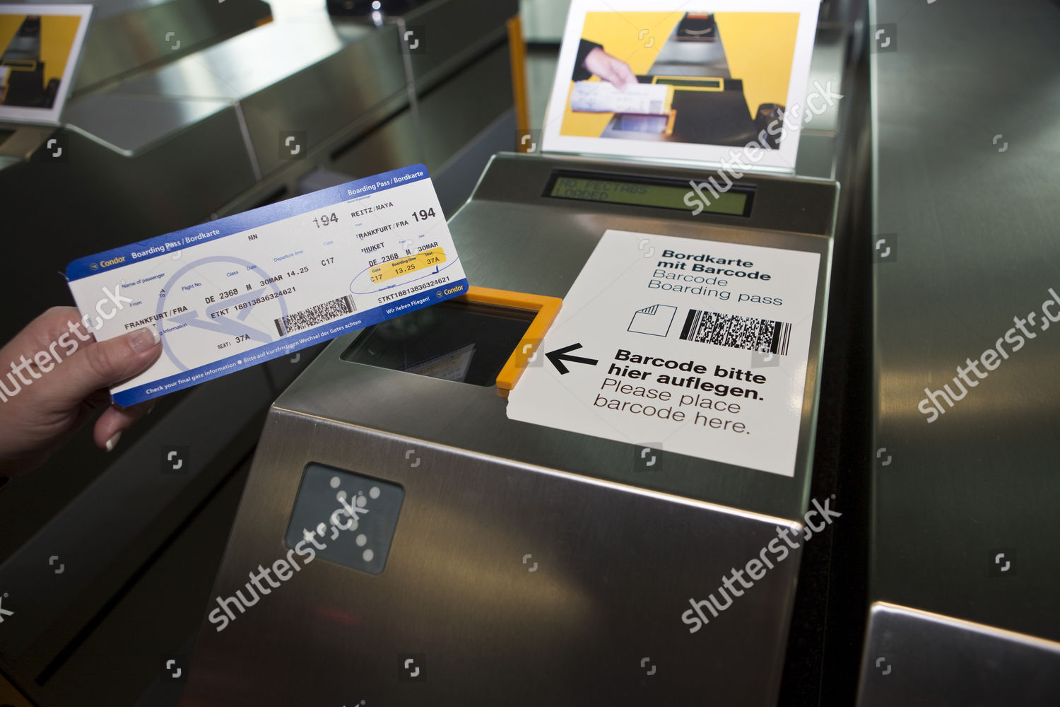 Boarding Pass Reader Checking Boarding Pass Editorial Stock Photo ...