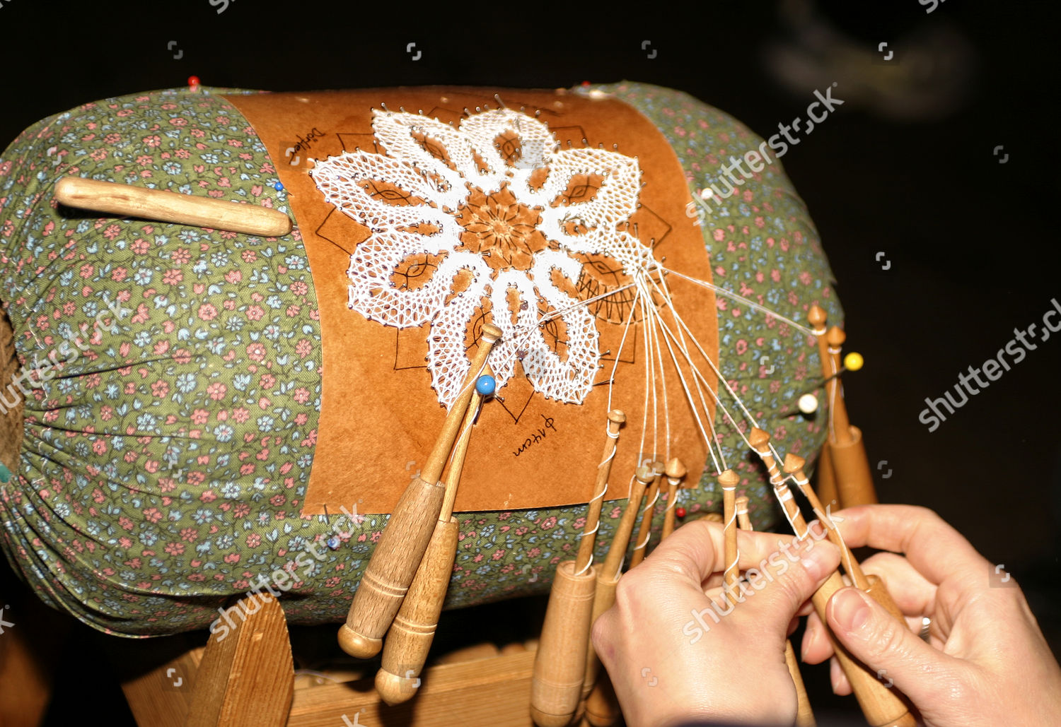 Lacemaking Cushion Bobbin Lacemaking Erzgebirge Area Editorial Stock ...