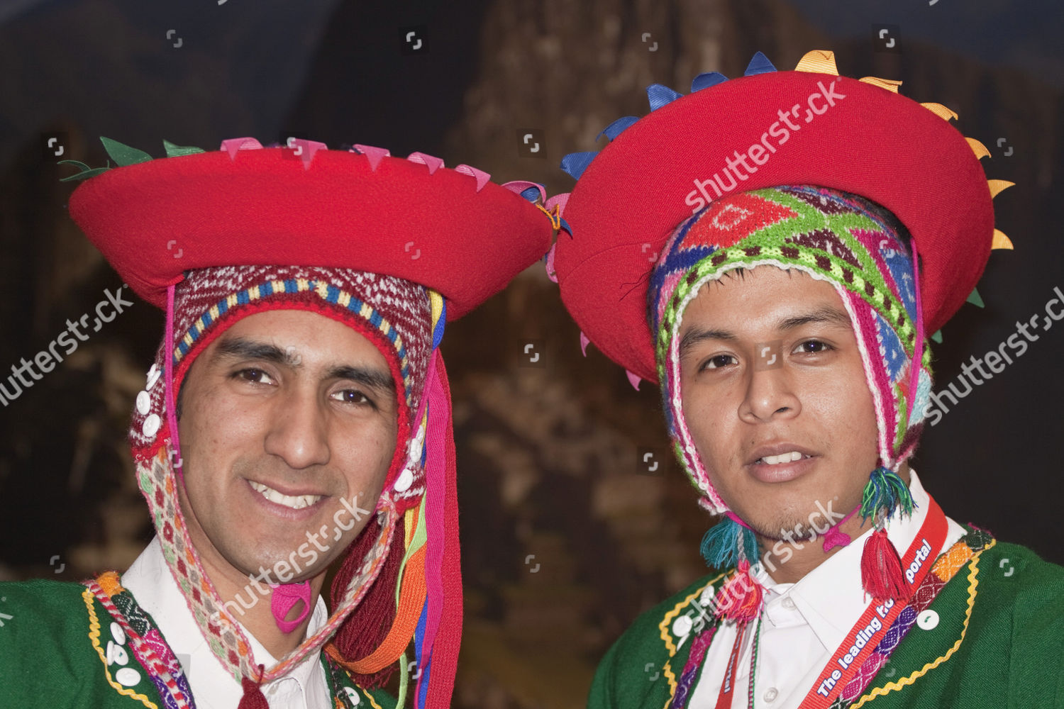 Two Peruvian Men Wearing Traditional Costumes Editorial Stock Photo ...