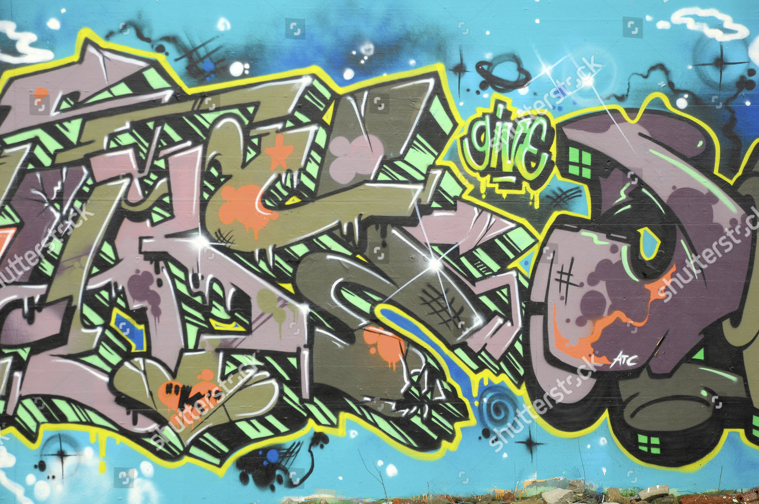 Graffiti On Ruins Former Military Base Editorial Stock Photo - Stock ...