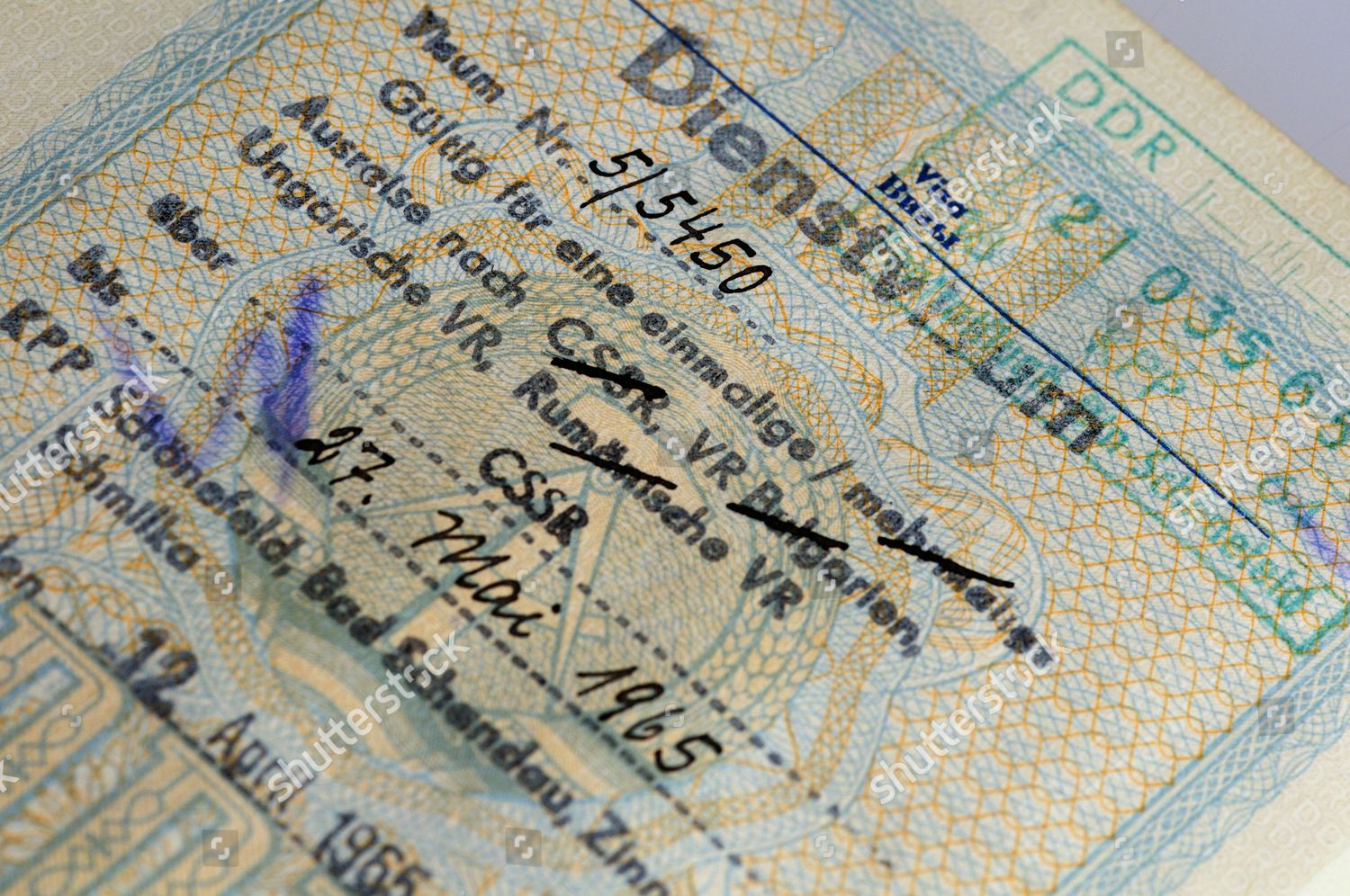 Passport Gdr German Democratic Republic Visa Editorial Stock Photo ...