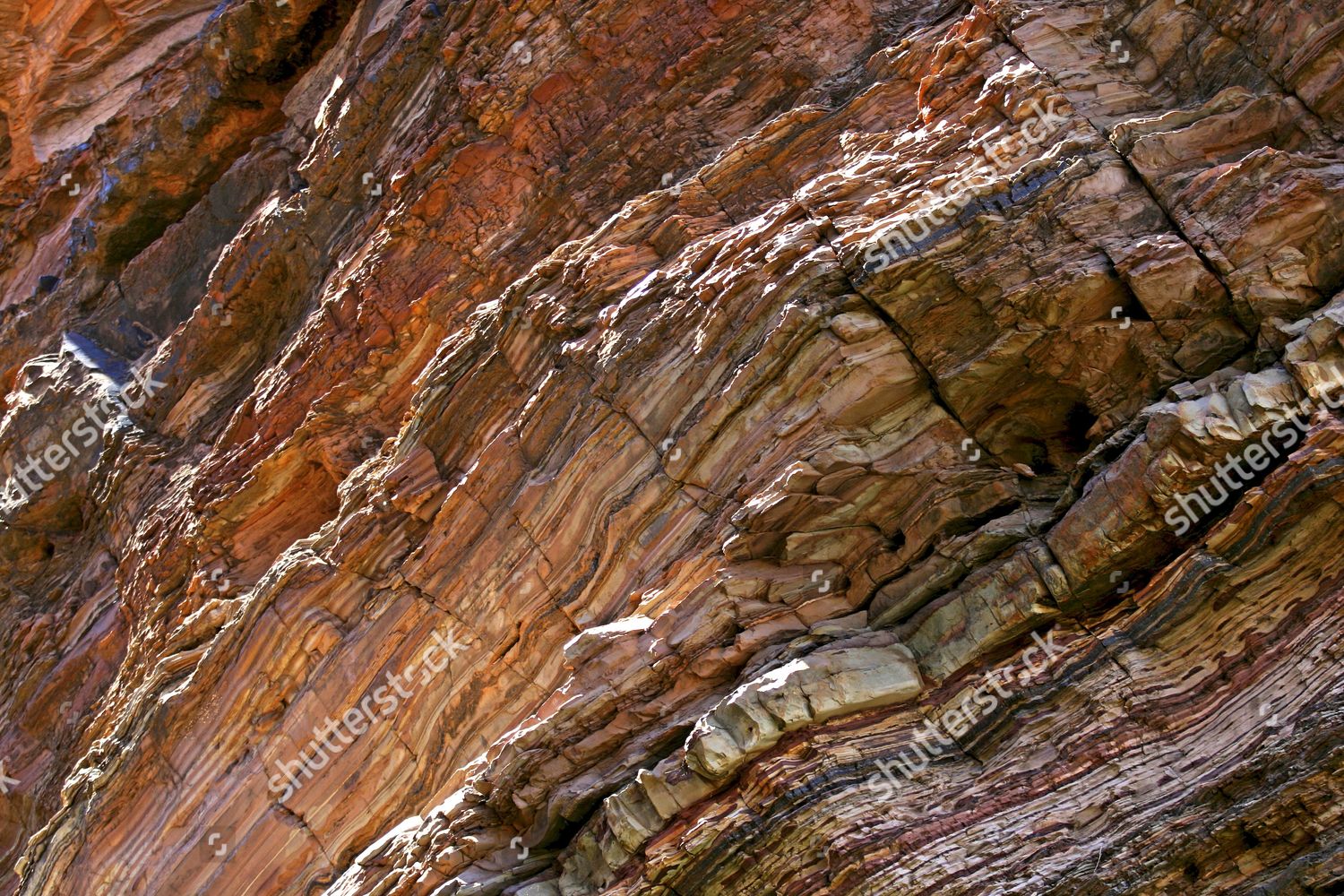 Detail Banded Rock Wall Formation Hamersley Editorial Stock Photo ...
