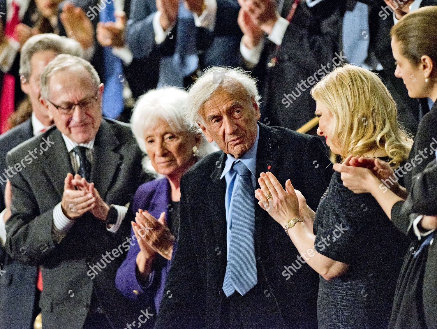 Elie Wiesel Stands After He Recognized Editorial Stock Photo - Stock ...