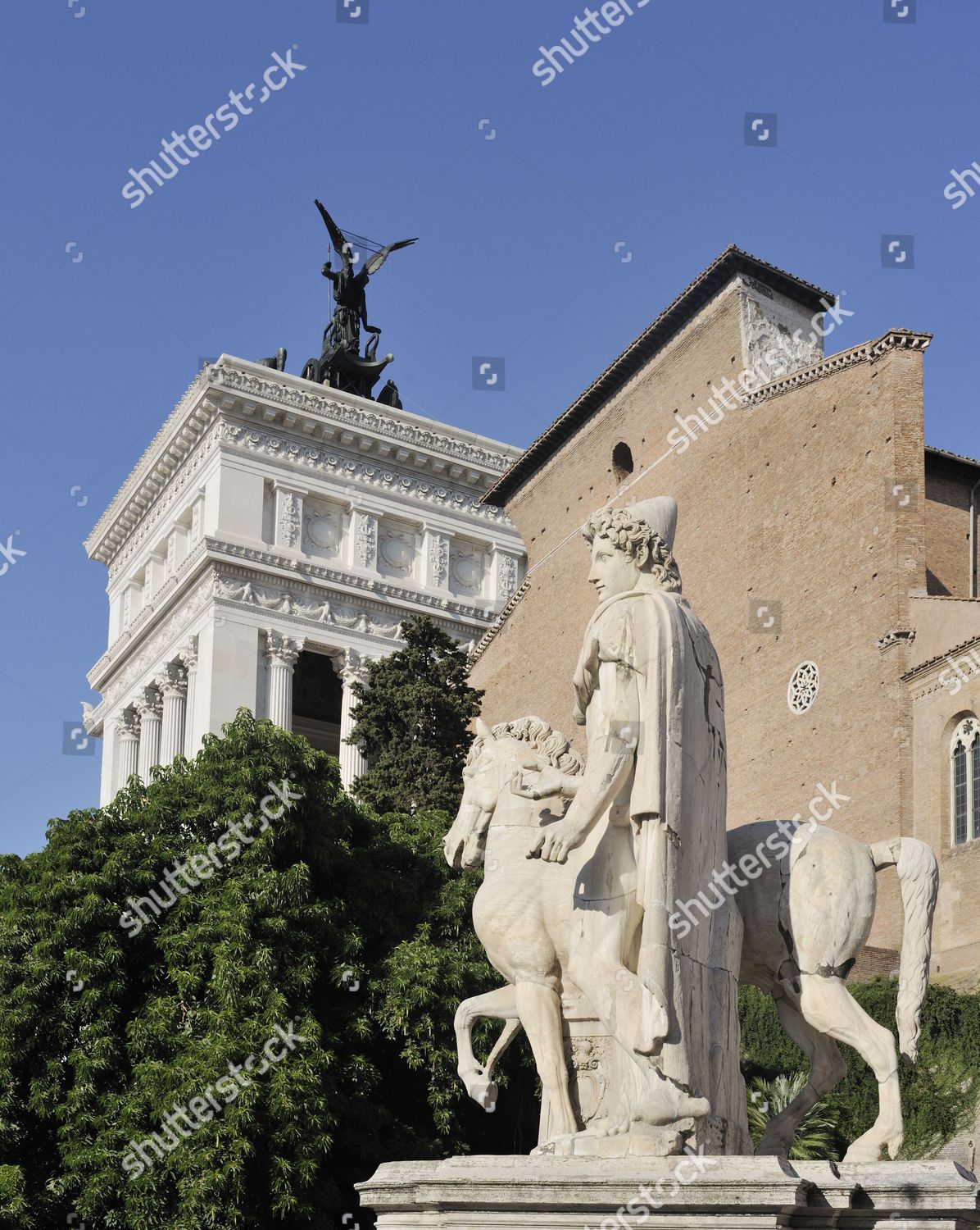 Dioscuri Statue Front Church Santa Maria Editorial Stock Photo - Stock ...