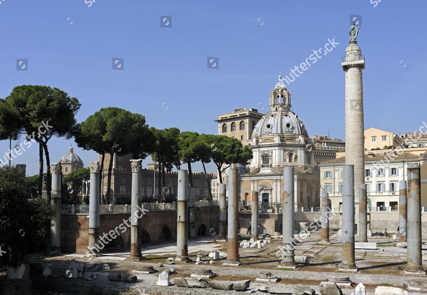 Columns Basilica Ulpia Trajans Column Rome Editorial Stock Photo ...