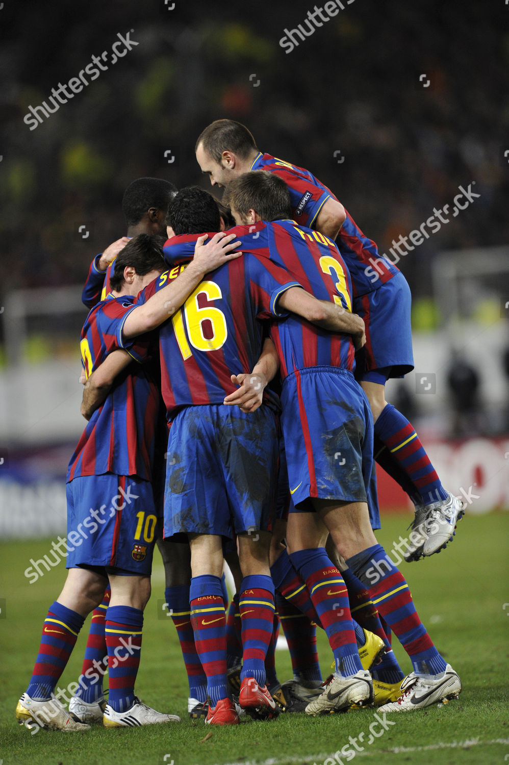 Fc Barcelona Celebrating Goal Editorial Stock Photo - Stock Image ...