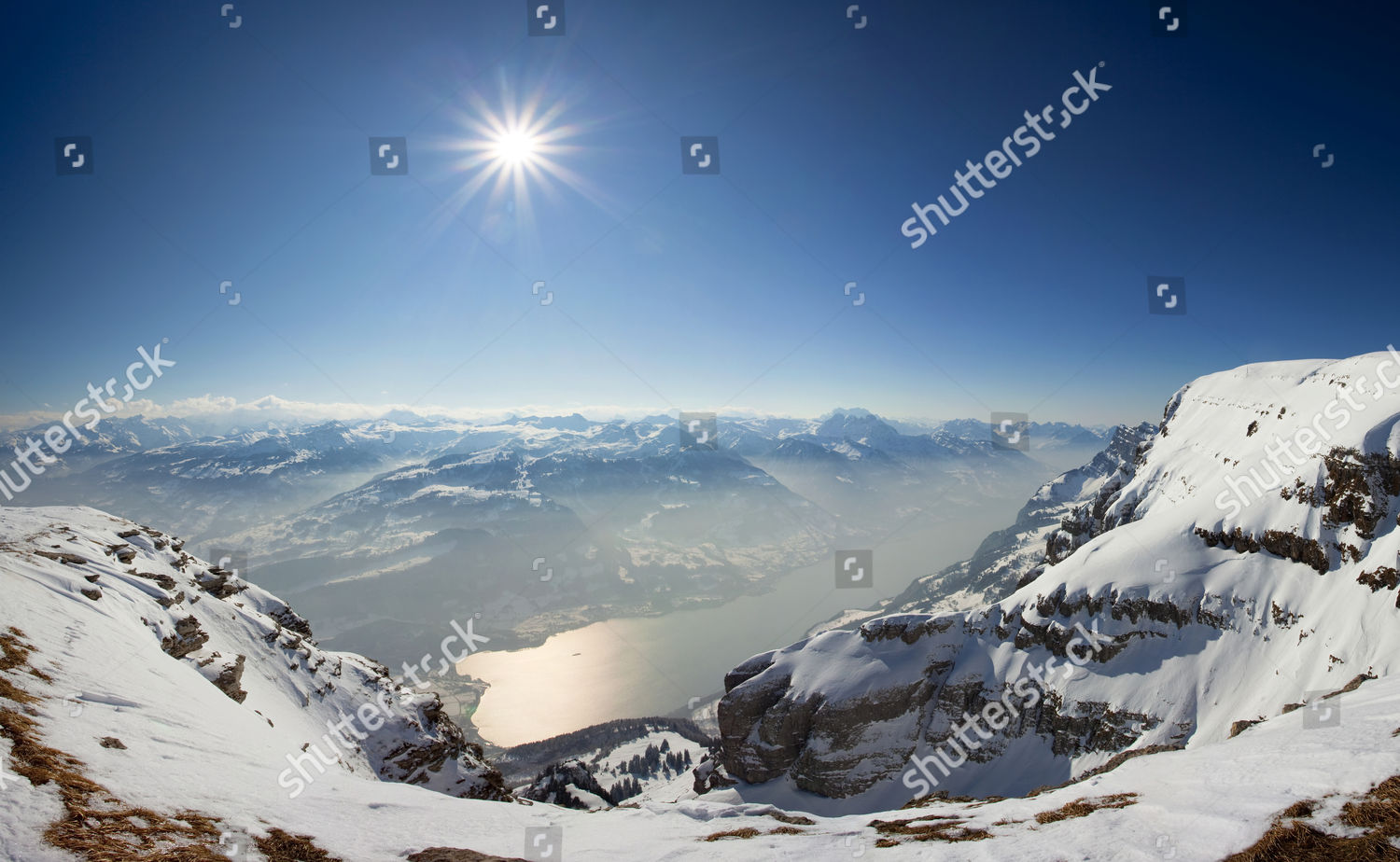 View On Lake Walensee Churfirsten Mountains Editorial Stock Photo ...