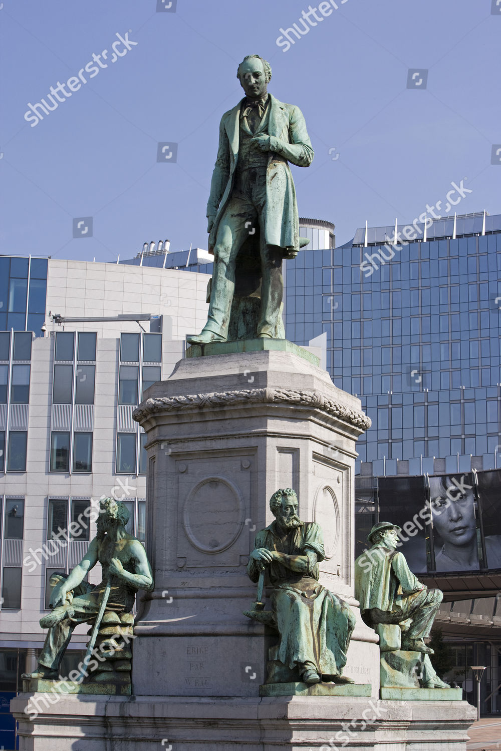 Monument John Cockerill Front European Parliament Editorial Stock Photo ...