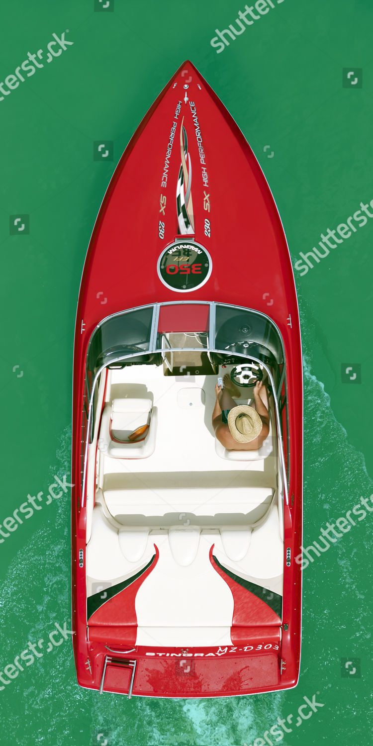 Man Steering Motor Boat Above Editorial Stock Photo - Stock Image ...