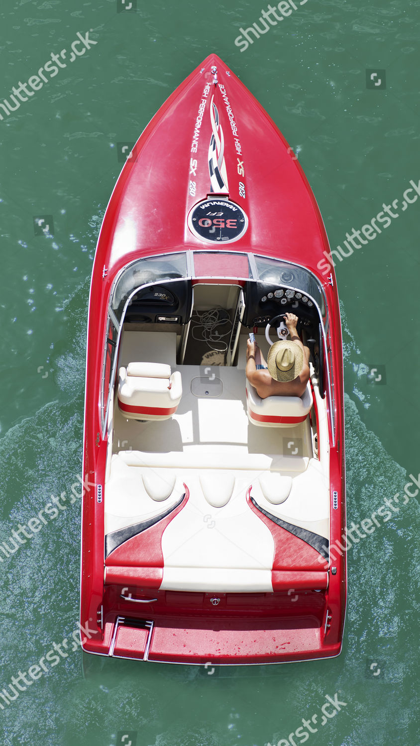 Man Steering Motor Boat Above Editorial Stock Photo - Stock Image ...