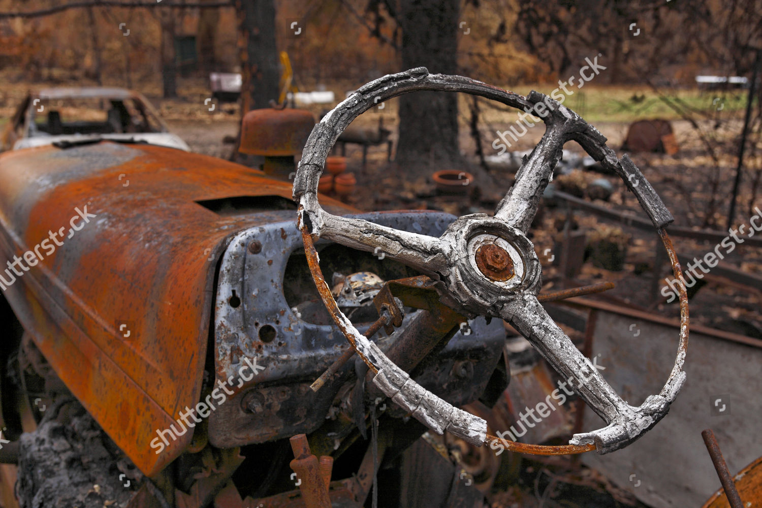 Burnt Tractor Steering Wheel Black Saturday Editorial Stock Photo ...