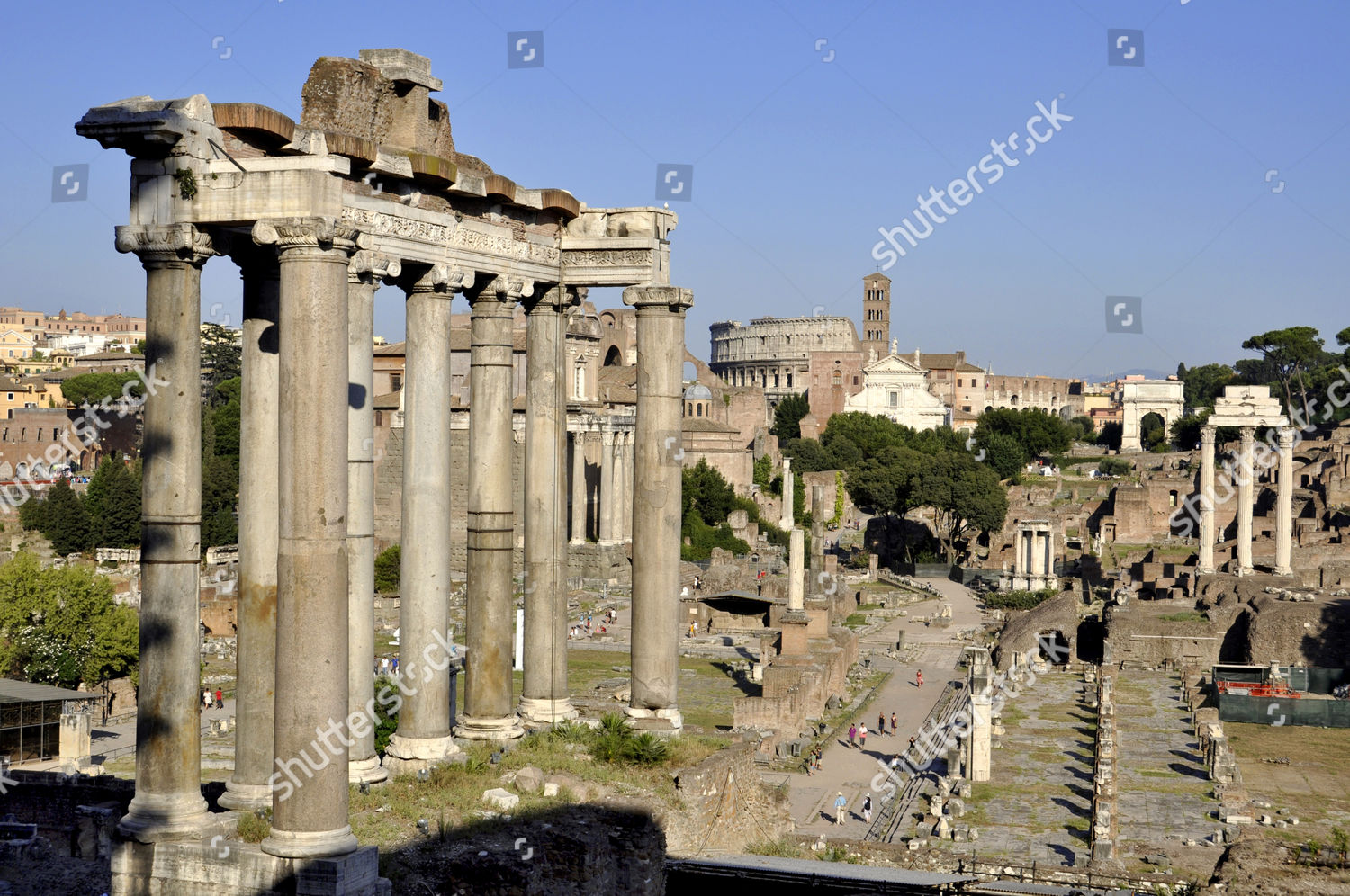Pillars Temple Saturn Colosseum Santa Francesca Editorial Stock Photo ...