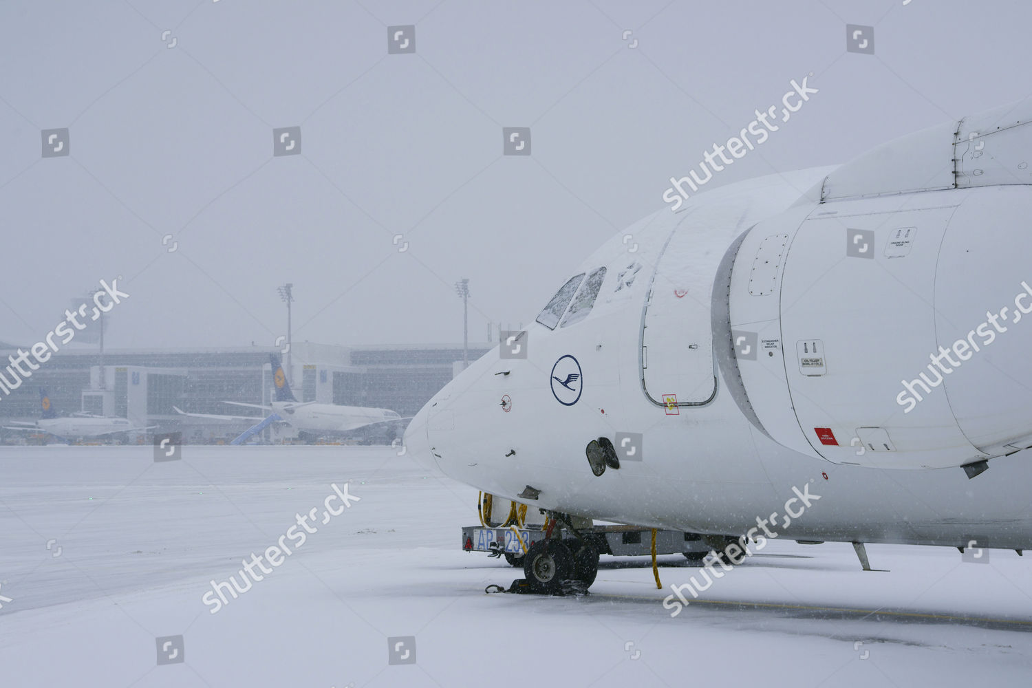 Snow Winter Aircraft Taxiway Control Tower Editorial Stock Photo ...