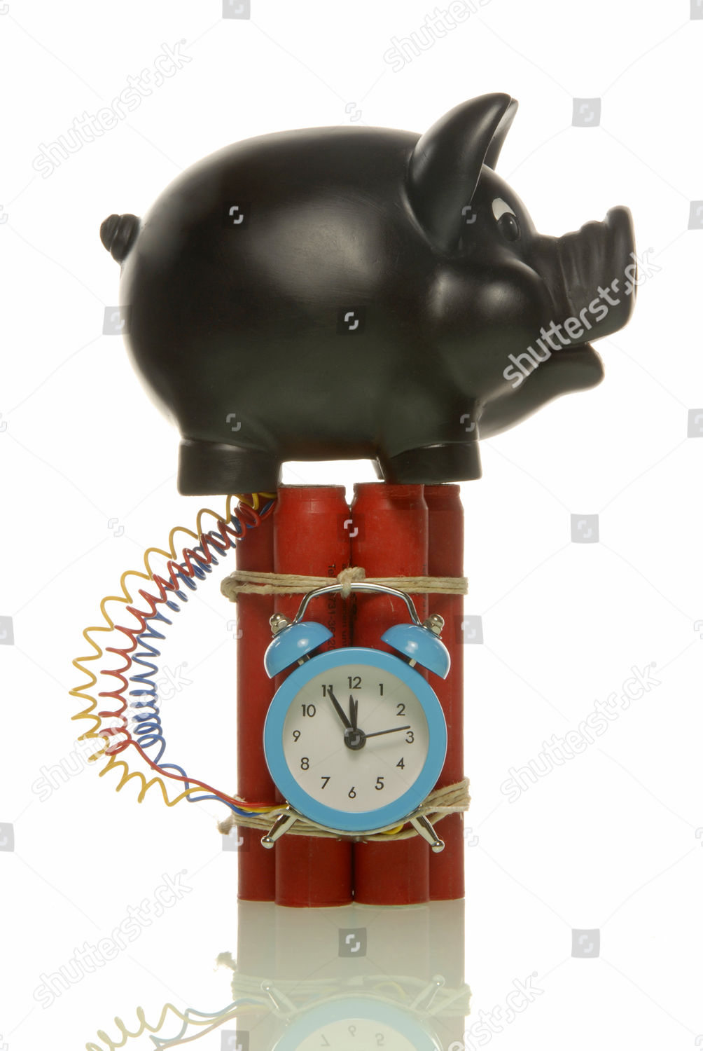 Piggy Bank On Bomb Symbolic Image Editorial Stock Photo - Stock Image ...