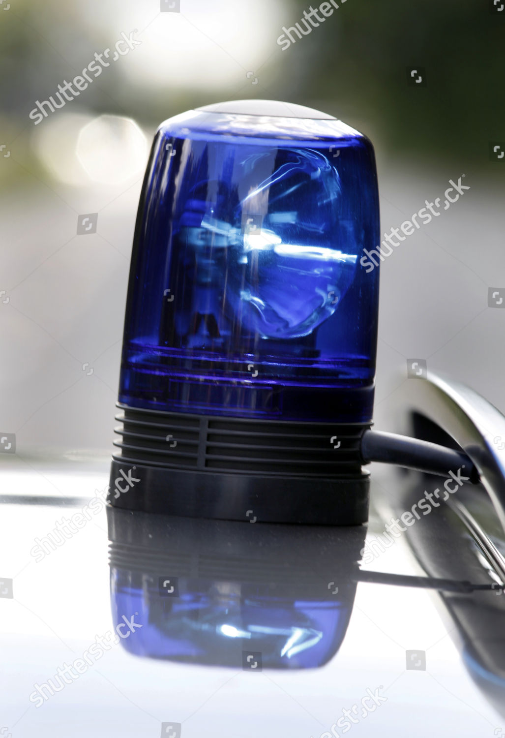 Mobile Blue Rotating Beacon On Civilian Editorial Stock Photo - Stock ...