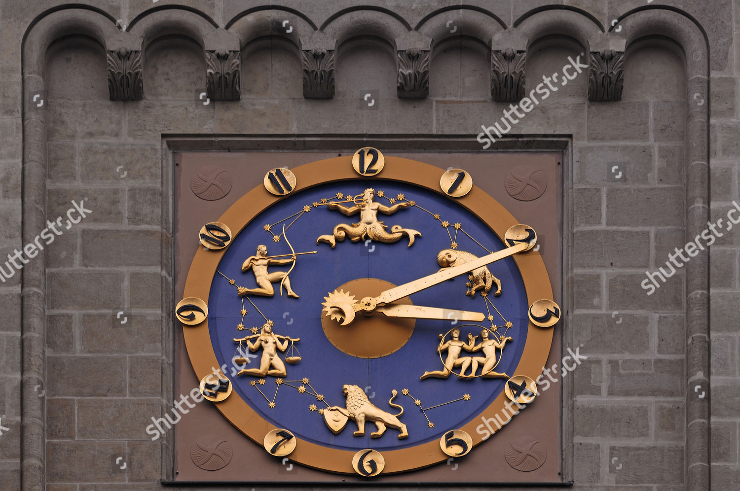 Tower Clock Star Signs On Tower Editorial Stock Photo - Stock Image ...