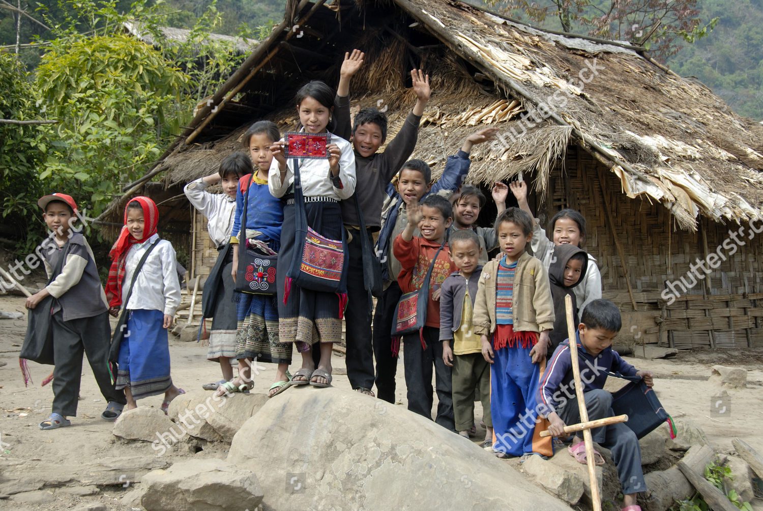 Poverty Happy Children Village Front Simple Editorial Stock Photo ...