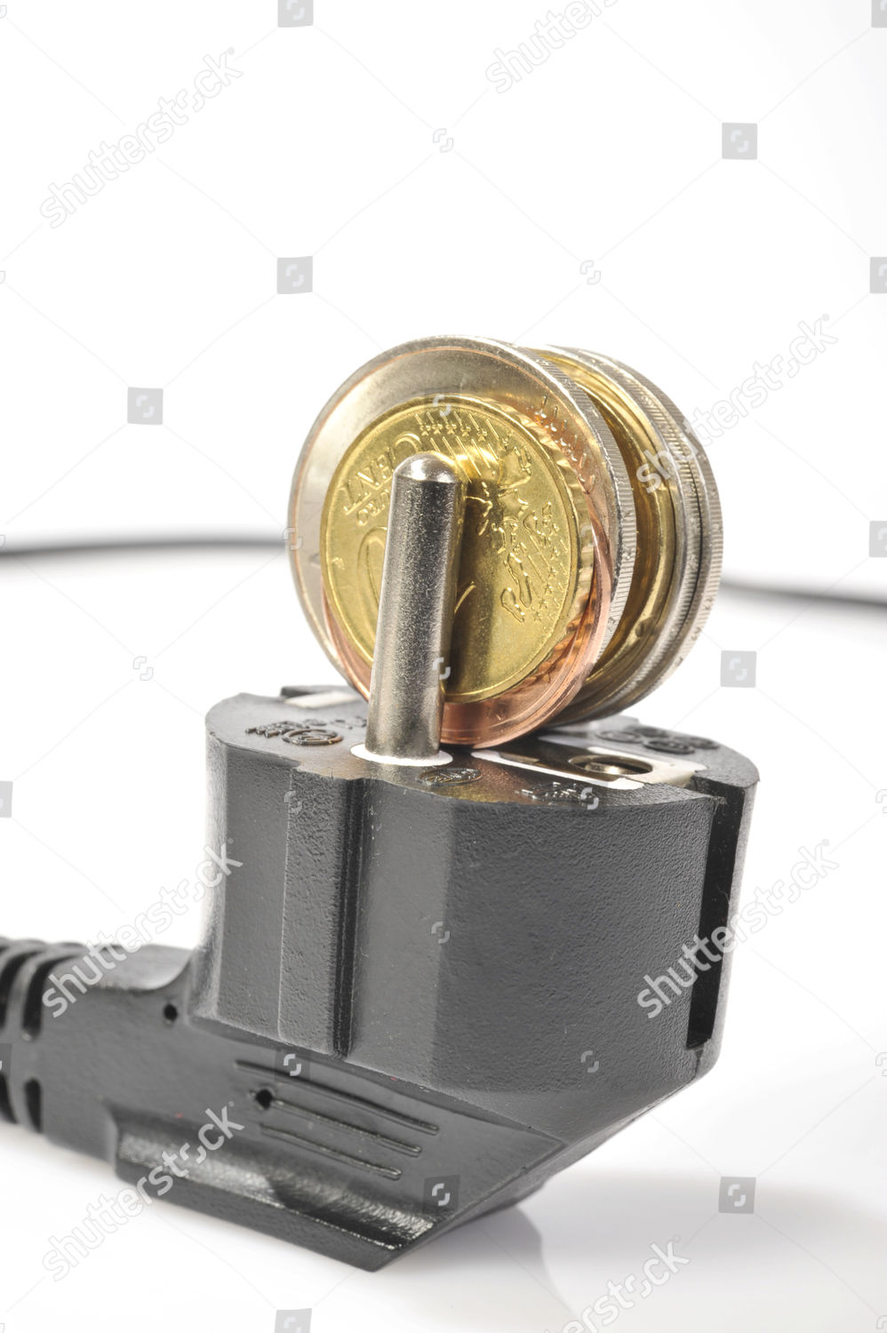 Power Plug Euro Coins Editorial Stock Photo - Stock Image | Shutterstock