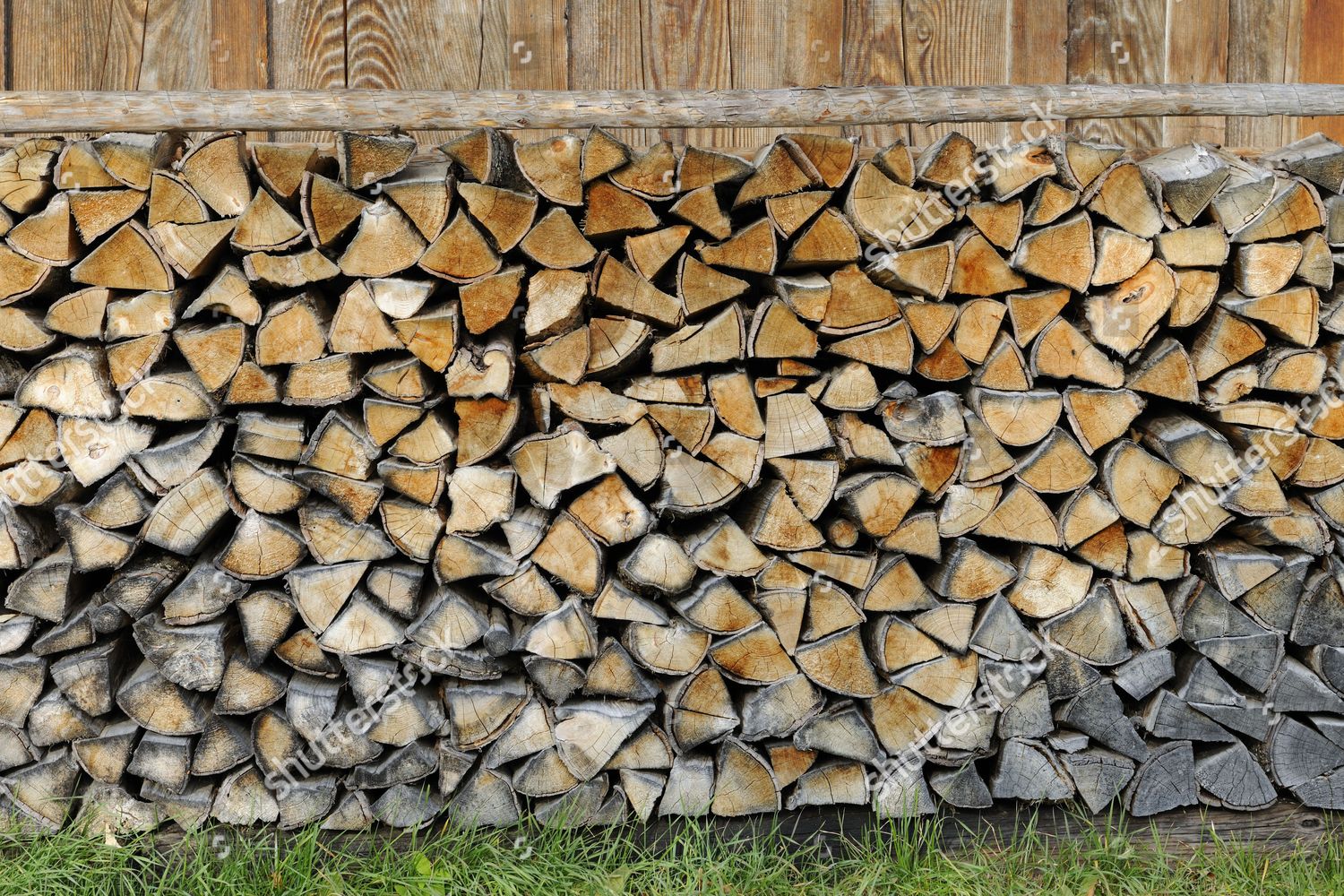 Firewood Stacked Outside Hut Editorial Stock Photo - Stock Image ...