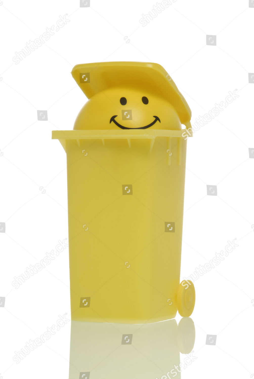 Smiley Looking Out Garbage Can Symbolic Editorial Stock Photo - Stock ...