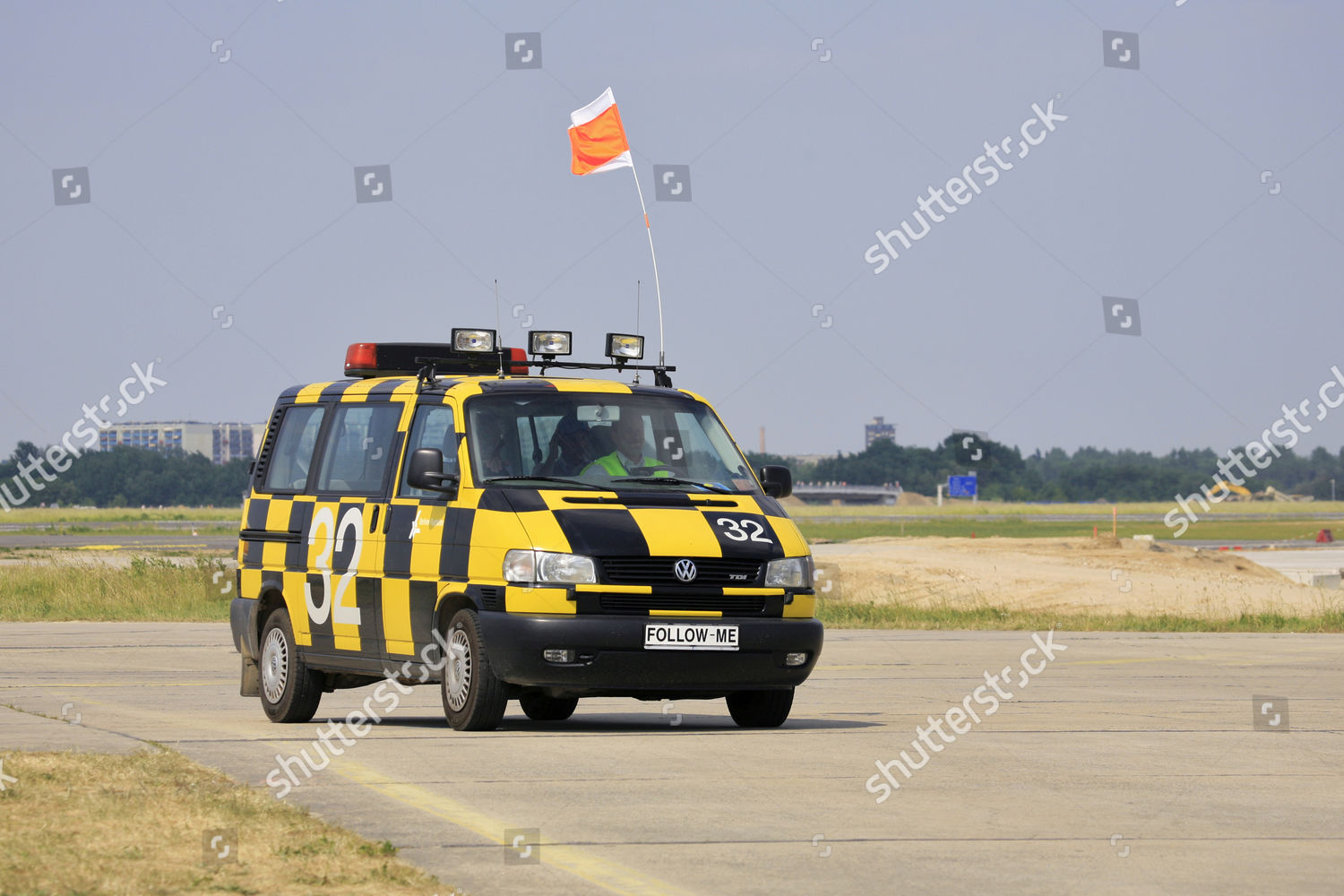 Pilot Vehicle Follow Me Car Airport Editorial Stock Photo - Stock Image ...