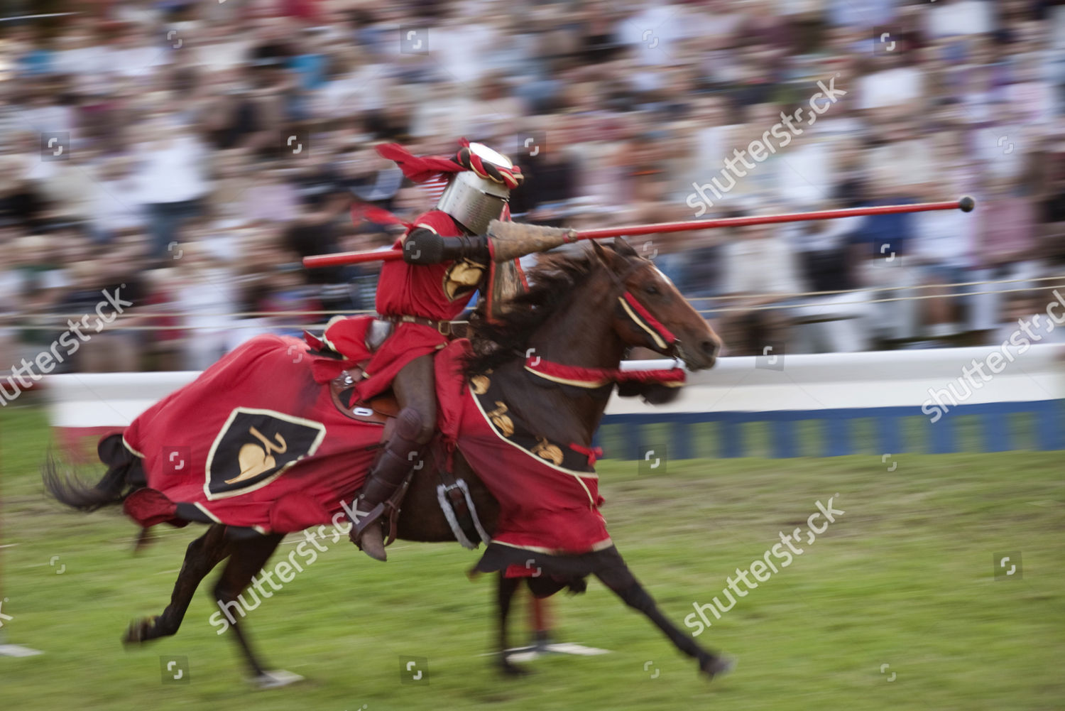 Knight Jousting Lance On Horseback Medieval Editorial Stock Photo ...