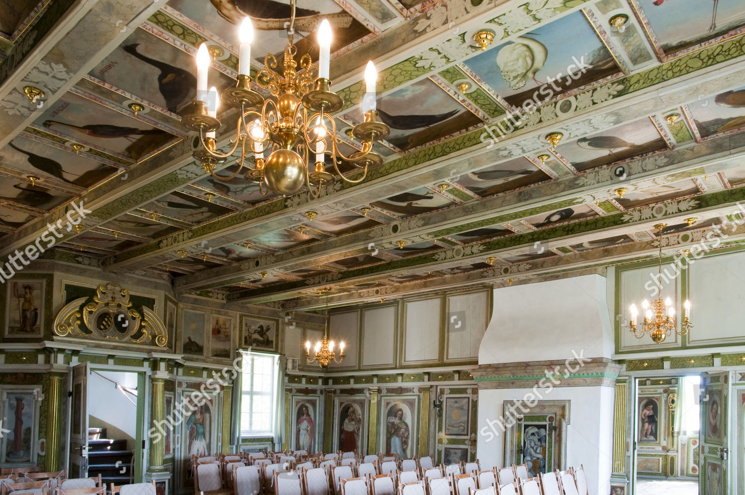 Ballroom Wall Ceiling Paintings Coffered Ceilings Editorial Stock Photo ...