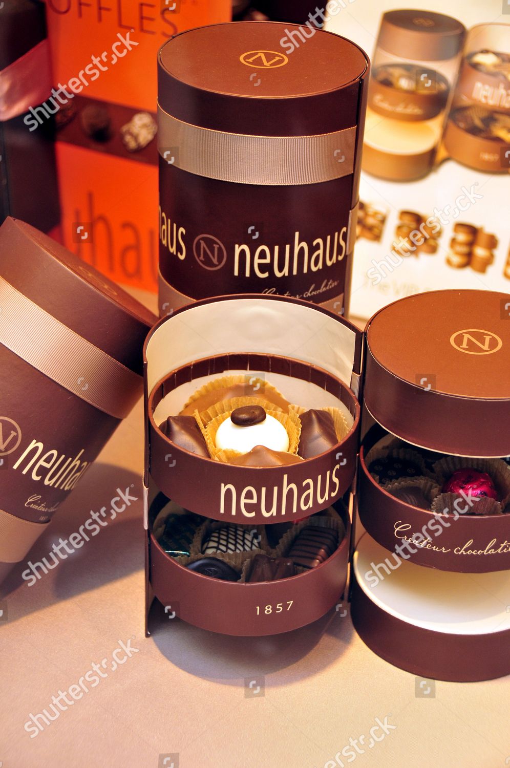 Typical Belgian Chocolates Display Window Praline Editorial Stock Photo ...