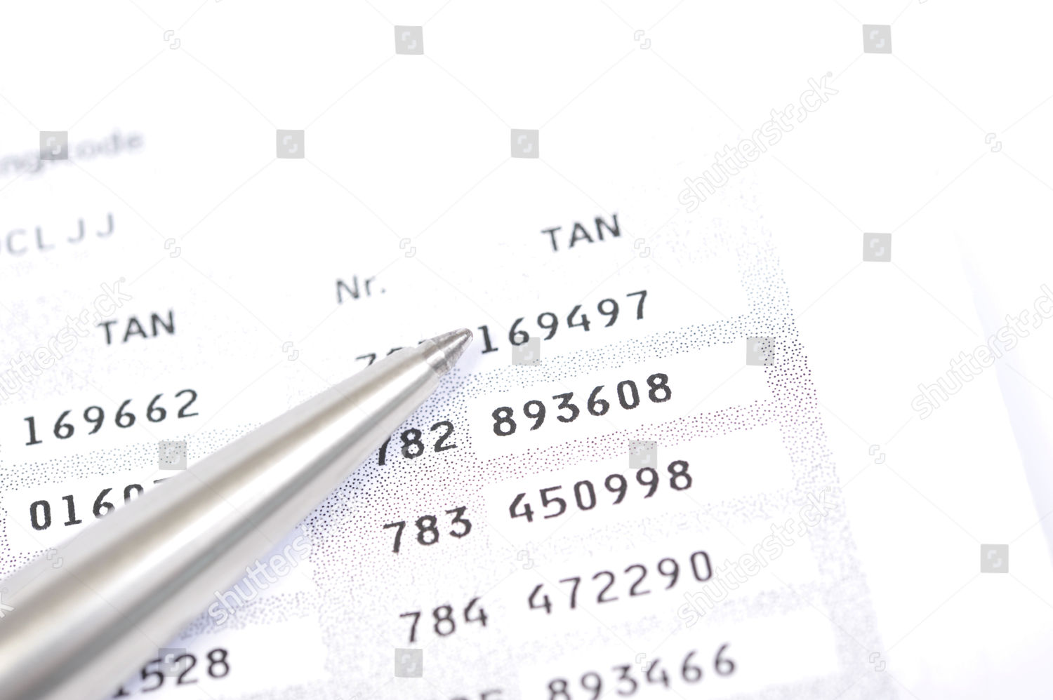 Tan List Transaction Authentication Numbers Editorial Stock Photo ...