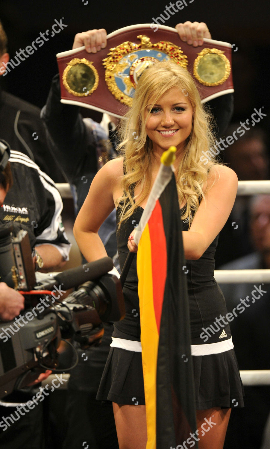 Boxing Ring Card Girl German Flag Editorial Stock Photo - Stock Image ...