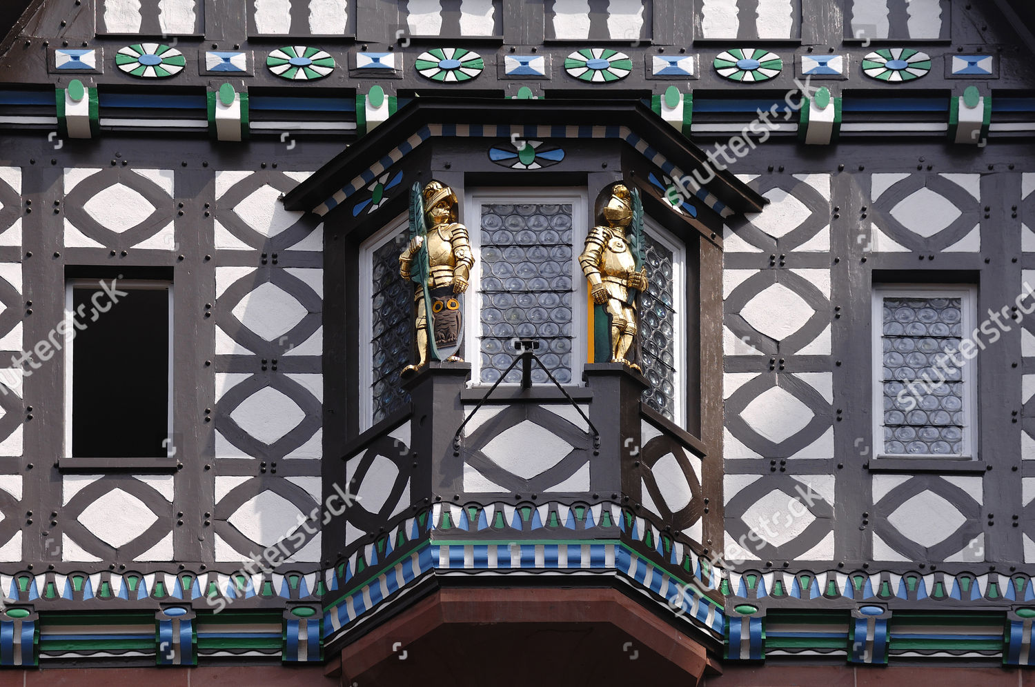 Detail Old Halftimbered Gable Two Knight Editorial Stock Photo - Stock ...
